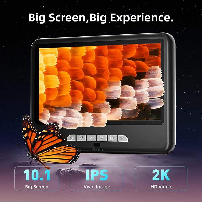 TOMLOV 10.1inch DM402 Pro 2K Digital Coin Microscope 1200x IPS HDMI Soldering Microscope w/32GB ...