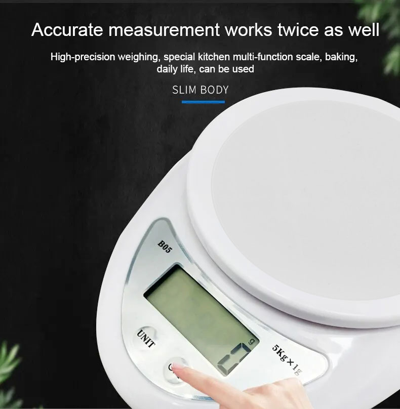 1Pc 5Kg Led Portable Digital Scale Scales Food Balance Measuring Weight ...