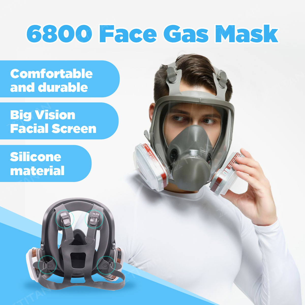 【In Stock】18 IN1 Full Face Gas Mask Respirator Poison Mask Painting 3m ...