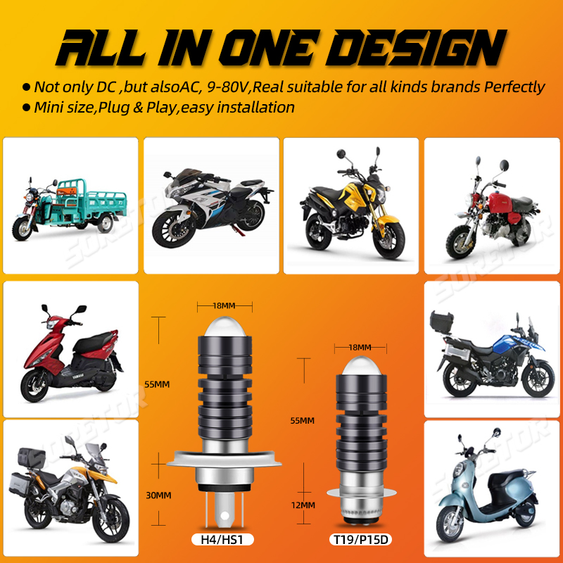 All New Dual Color T19/P15D/PX15D/H6M/H4/HS1/Ba20D/H6 LED Headlight ...