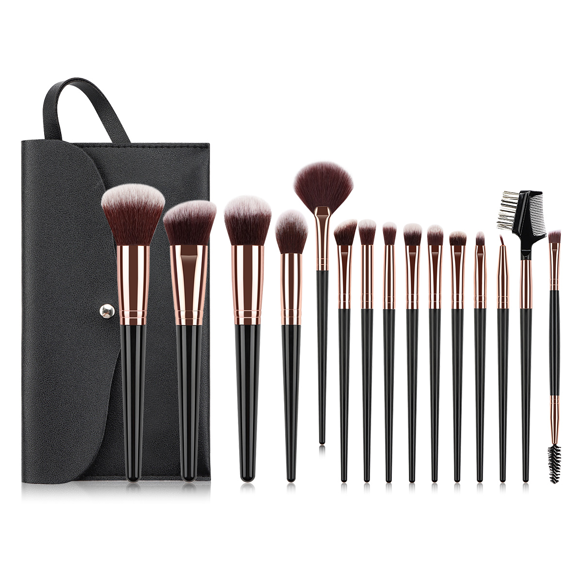 15-Piece Professional Makeup Brush Set | Eye Shadow + Blush + Powder ...