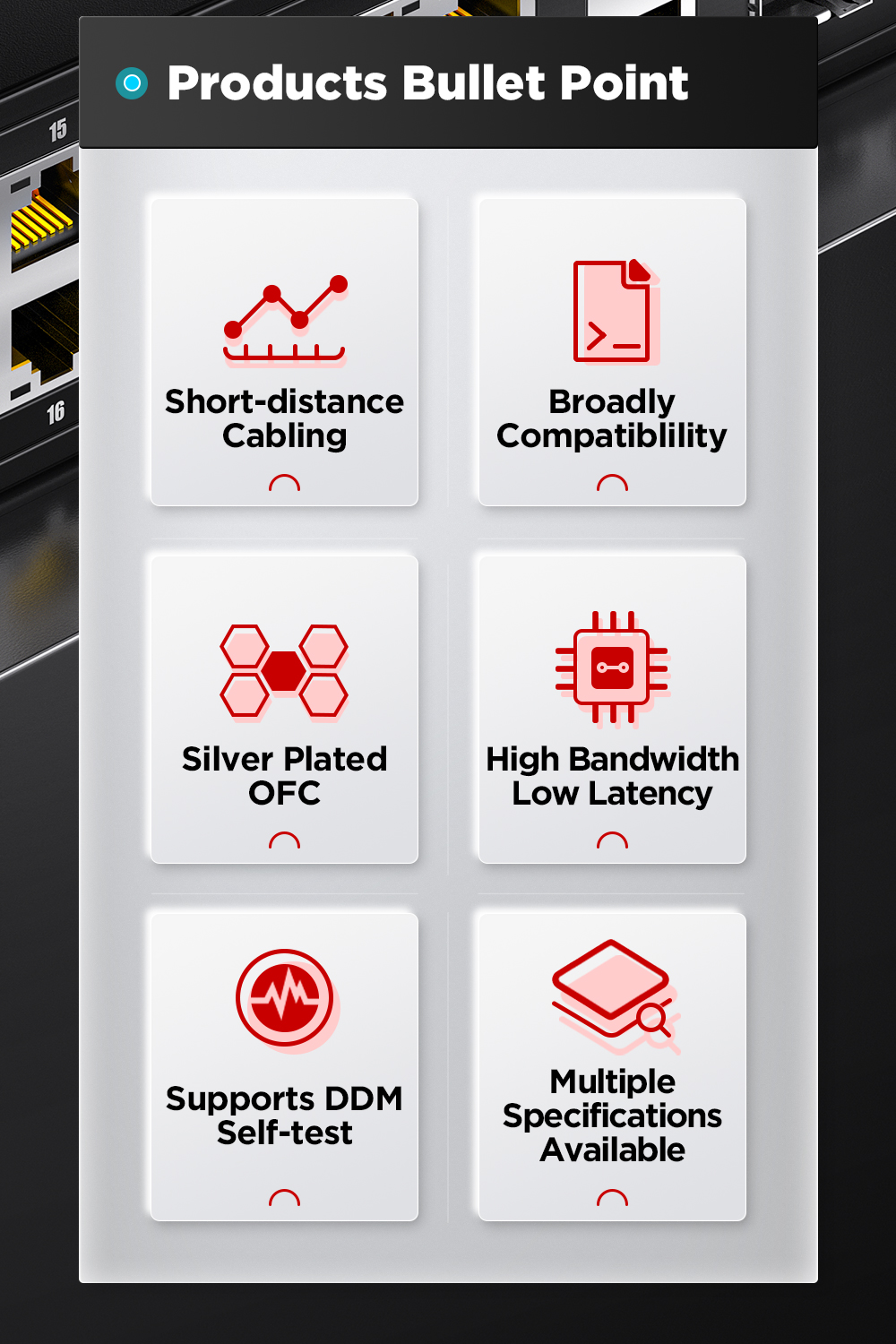 AMPCOM 400G PAM4 QSFP-DD to 4x 100G SFP56 Passive Direct Attach Twinax Copper Breakout Cable ...