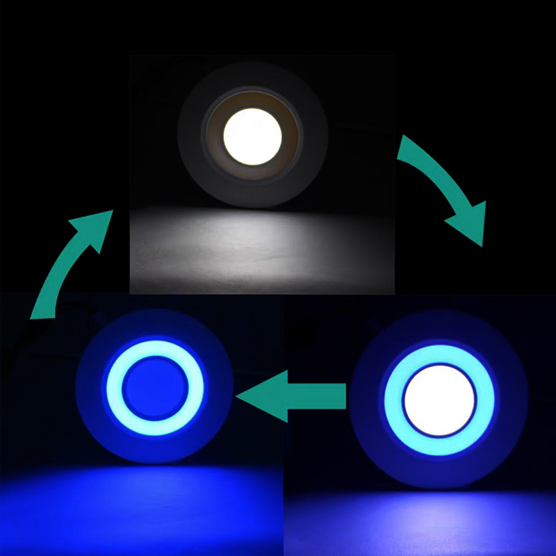 2 Colors Led Downlight Panel Light 3/6W Blue White Spotlight Ceiling ...