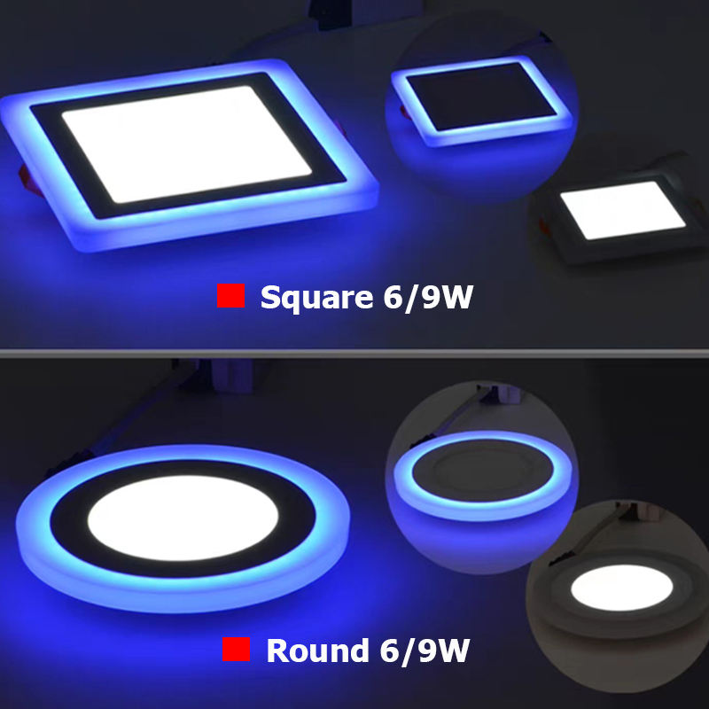 2 Colors Led Downlight Panel Light 3/6W Blue White Spotlight Ceiling ...