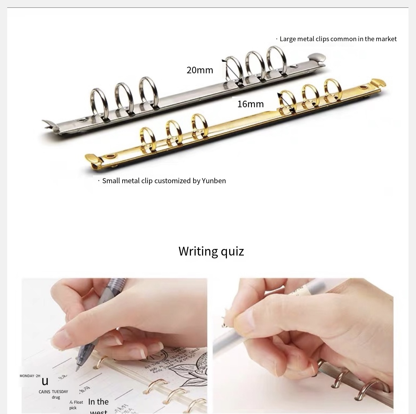 Side insertion Loose leaf book board Metal binder 6 holes Clip File ...