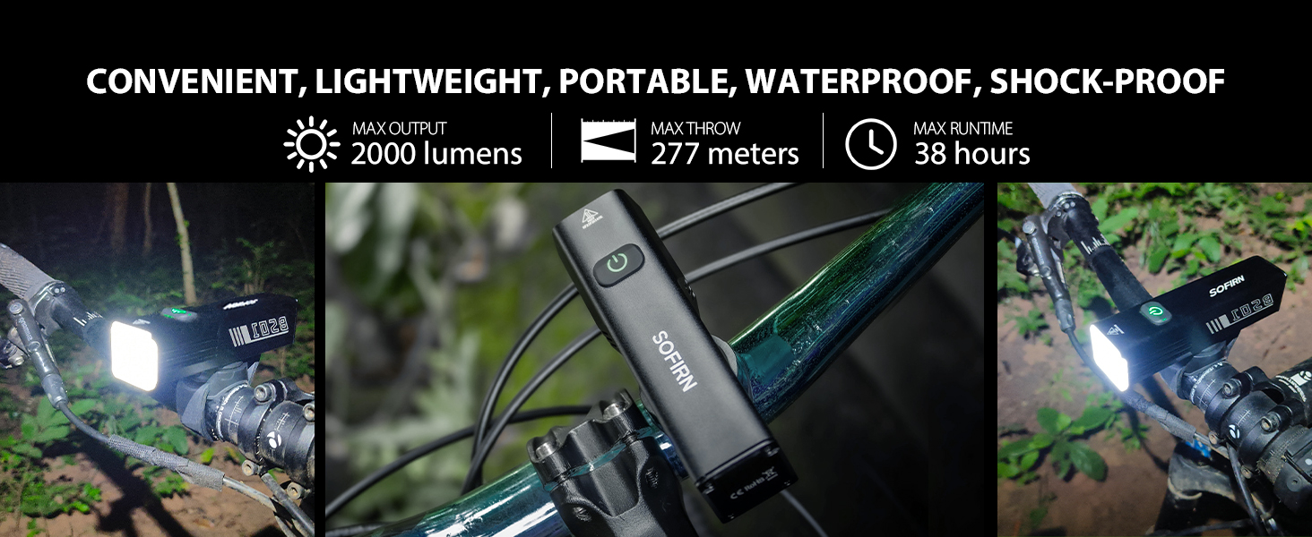 Sofirn BS01 LED Bike Light USBC Rechargeable Mountain Bicycle Front ...