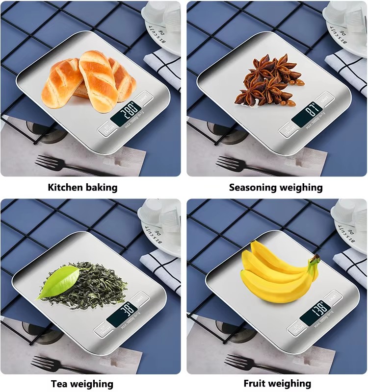 Kitchen Stainless Steel Scales Accurate Digital Scale 10kgX1g Measuring ...