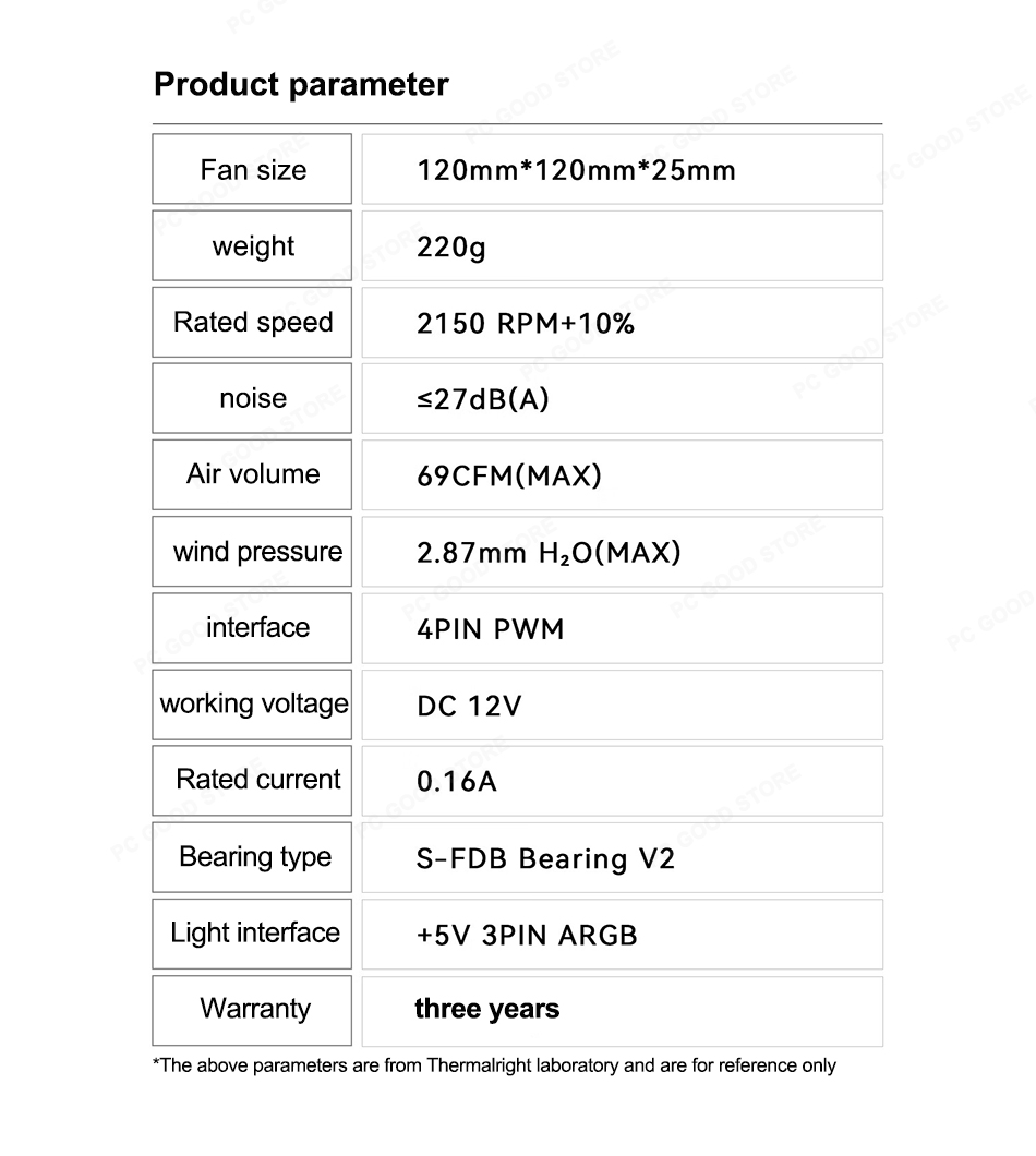 Thermalright TL-K12 120mm Case Fan High-performance Wind Presssure Fan S-FDB V2 Bearing 5V/3PIN ...