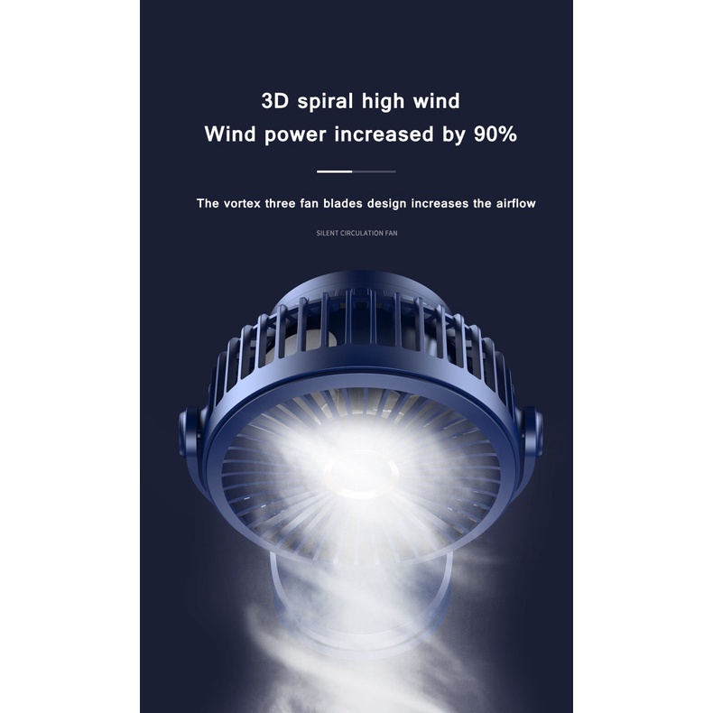 10000mAh Clip Fan mini rotating fan portable Outdoor stroller electric ...