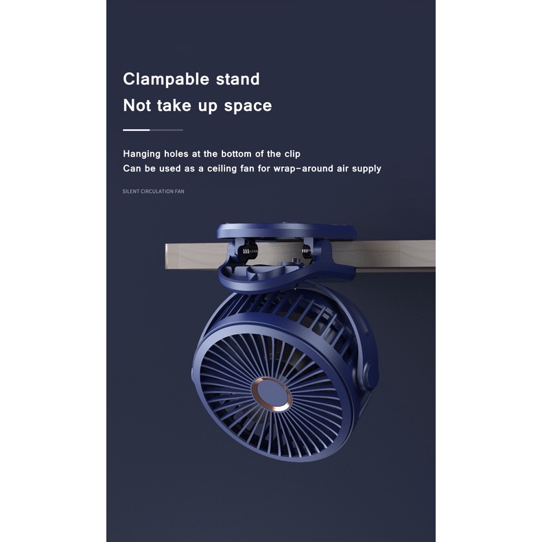 10000mAh Clip Fan mini rotating fan portable Outdoor stroller electric ...