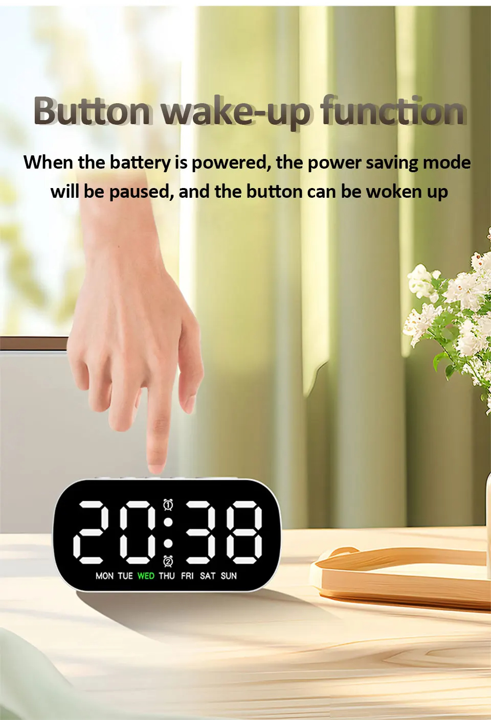 Desktop Digital Alarm Clock Multi-functional LED Digital Alarm Clock 12 ...