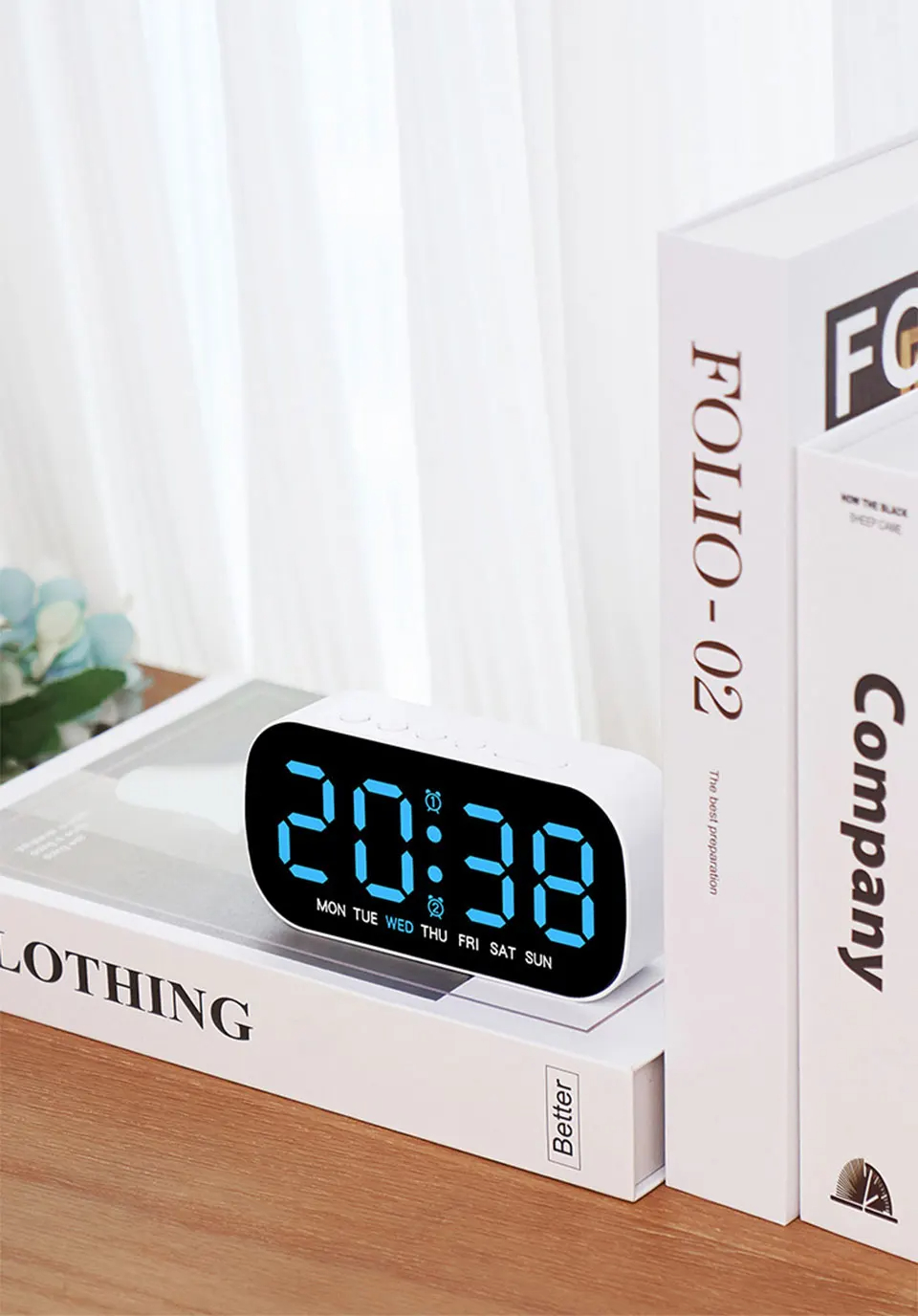 Desktop Digital Alarm Clock Multi-functional LED Digital Alarm Clock 12 ...