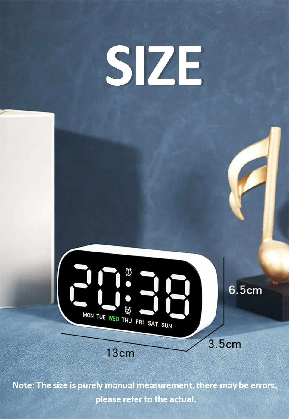 Desktop Digital Alarm Clock Multi-functional LED Digital Alarm Clock 12 ...