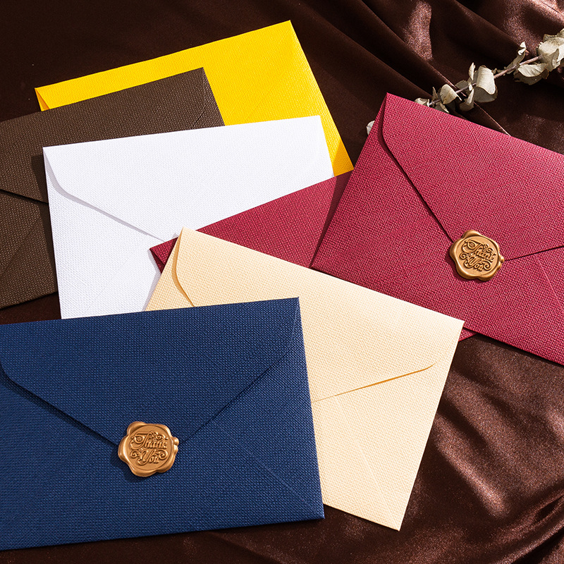 Vintage Linen Envelopes Retro Textured Envelope Stamp Seal Stickers ...