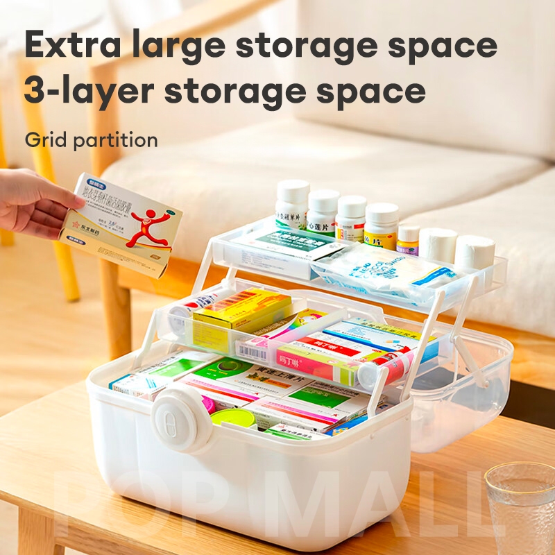 POP First Aid Kit Storage Box Plastic Family First aid box/Emergency ...