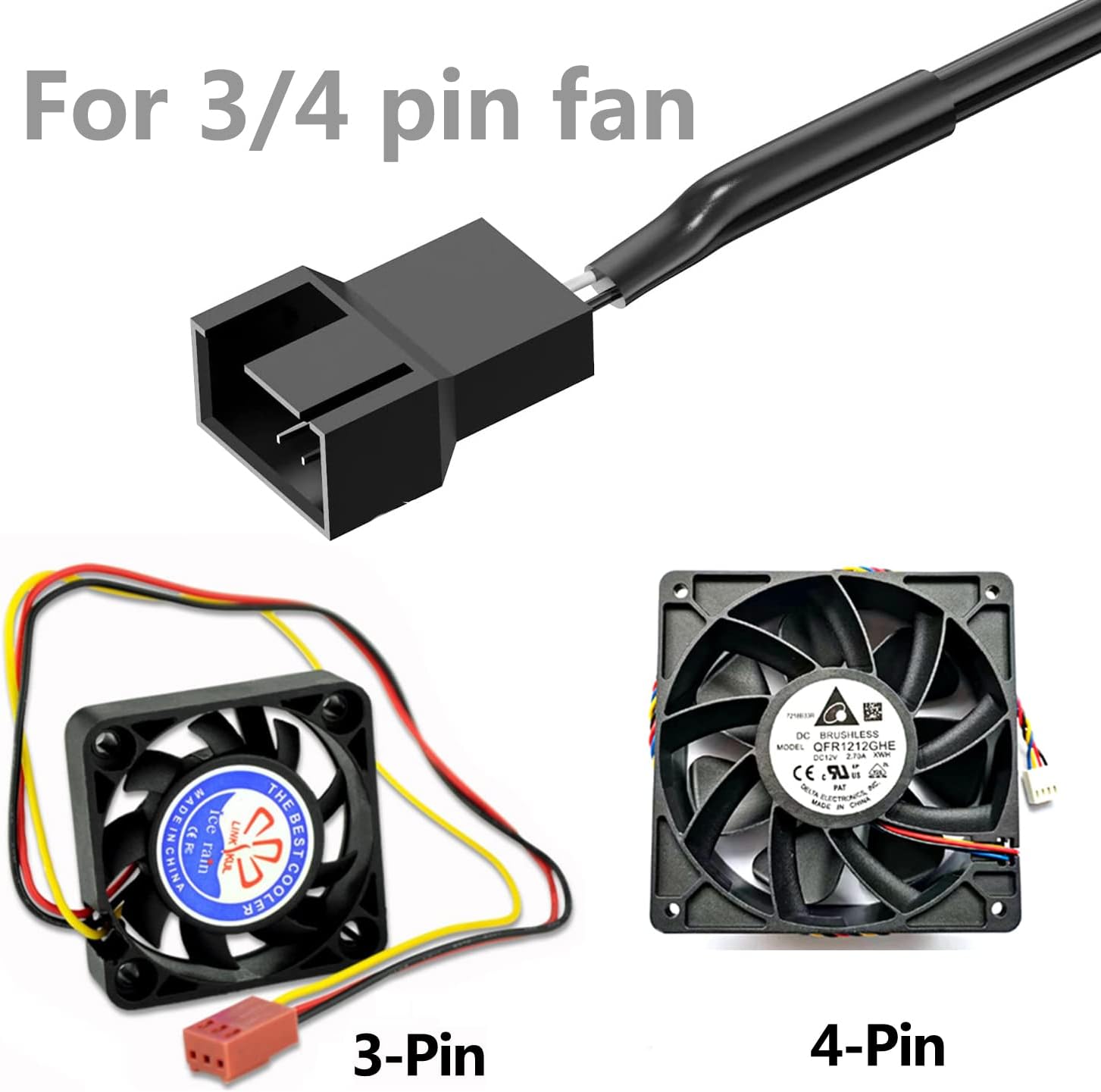 12V Fan Speed Controller, Fan Power Adapter,USB 5V Step UP Boost to DC ...