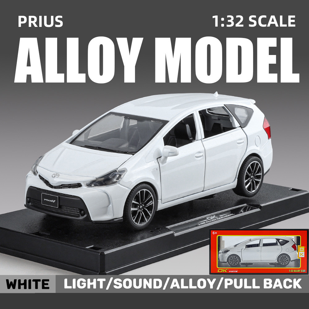【RUM】1:32 Scale Toyota Prius Alloy Car Model Light & Sound Effect ...