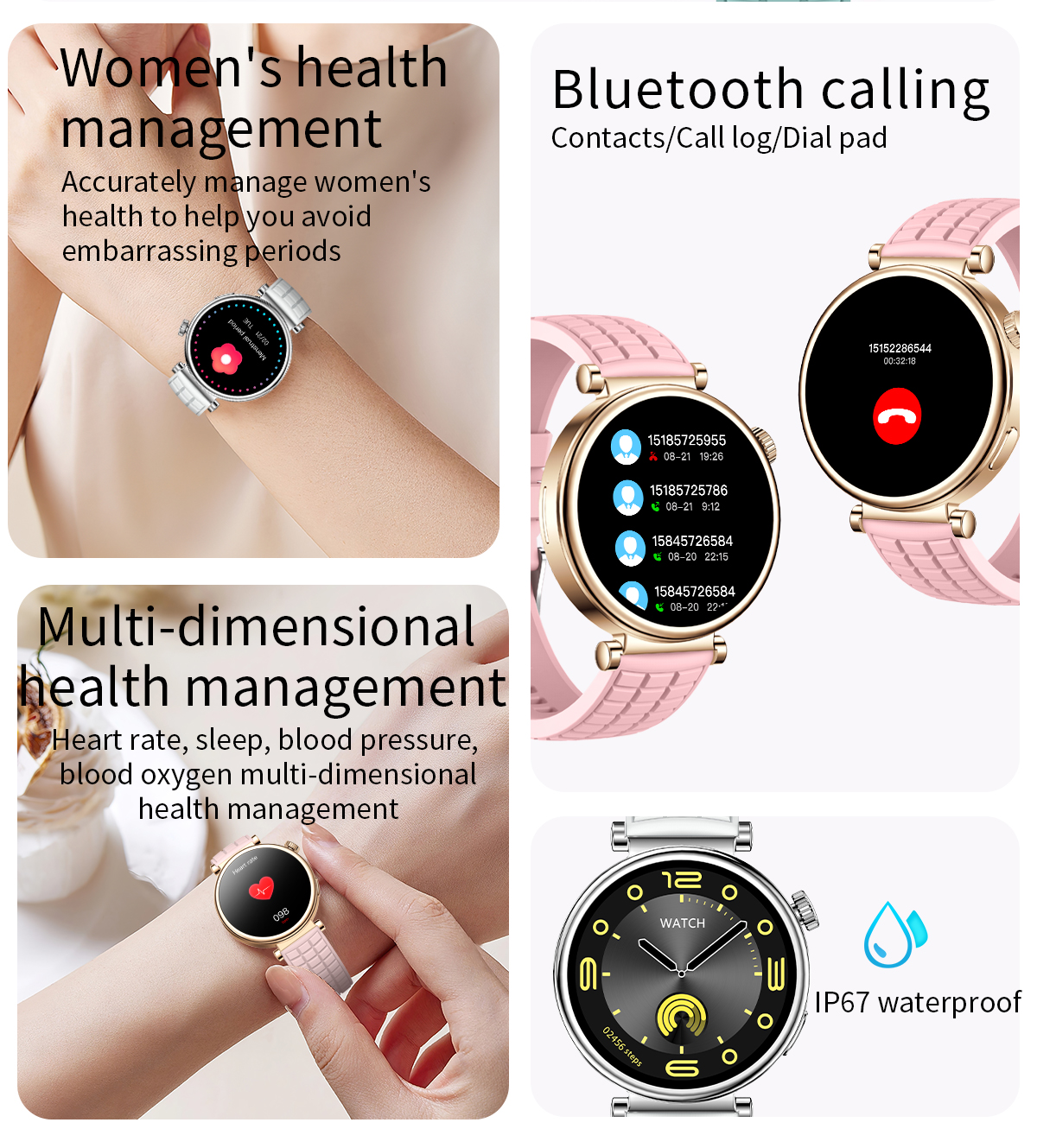 2024 New For Huawei GT4 Mini Smart Watch Women 360*360 AMOLED HD Screen ...