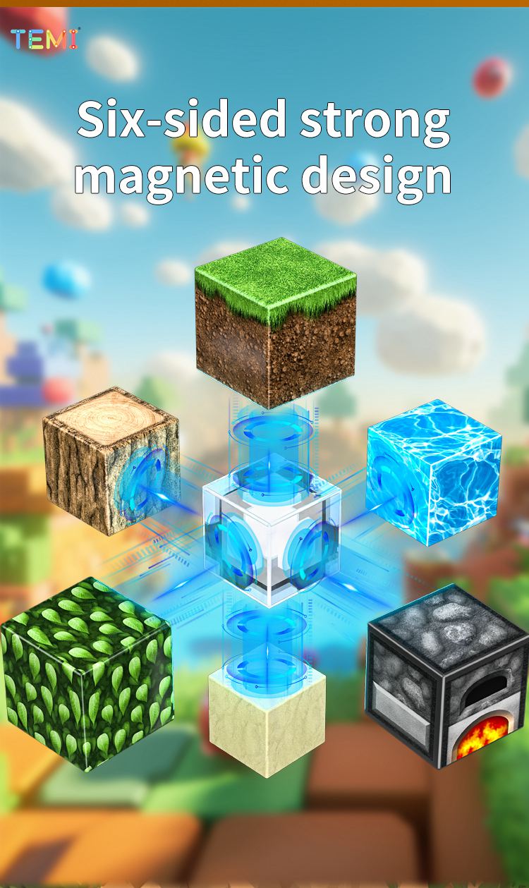 128pcs Minecraft DIY Magnet Toy Mine Assembling Magnetic Cube Building ...