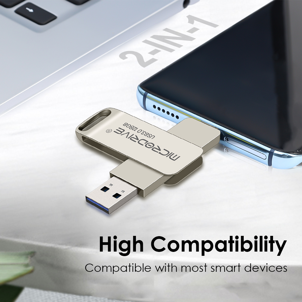 Type C USB3.0 Metal Mini High Speed Flash Drive 64GB 128GB for Huawei ...