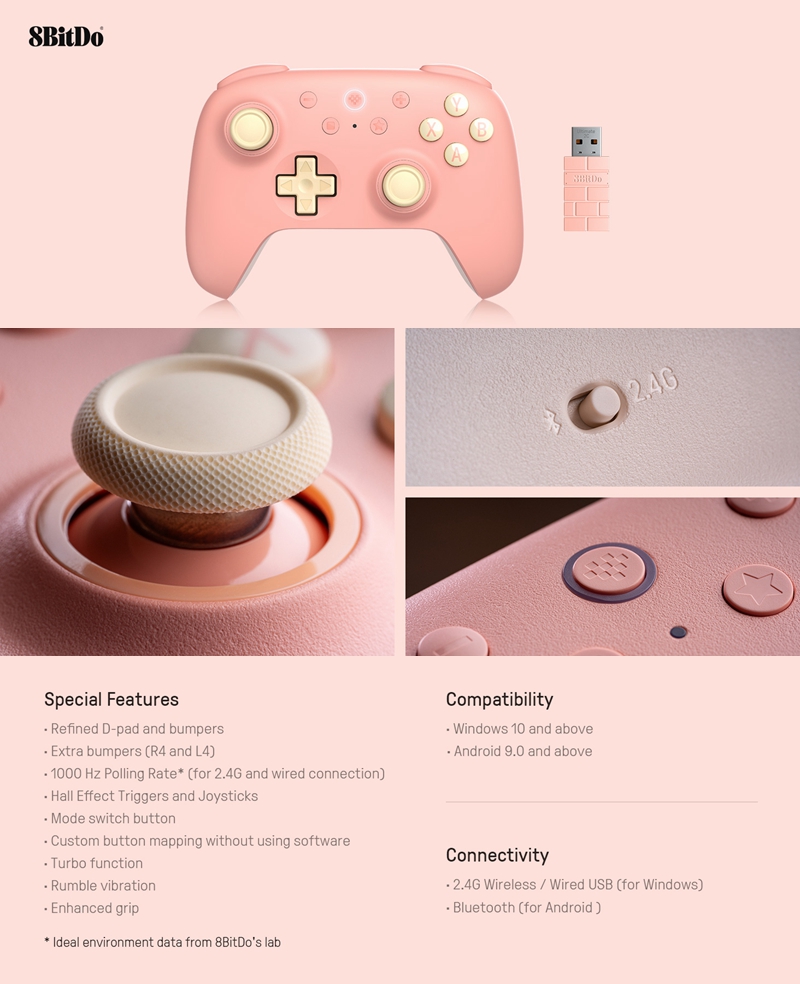 8bitdo Ultimate 2c Wireless Controller Compatible With Windows 10 11 Android Hall Effect 0149