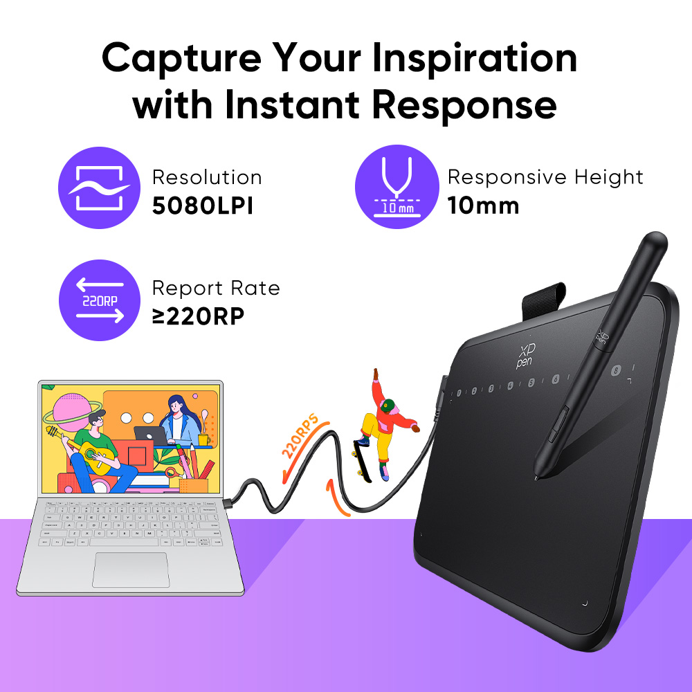 XPPen Deco 640 Pen Tablet Graphics Drawing Tablet Digital Drawing Pad ...