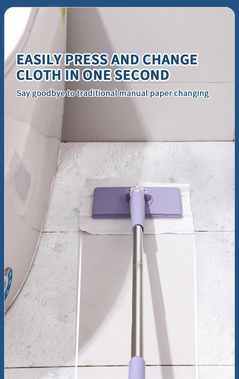 Mop Tisu Pakai Buang Disposable Mop Face Towel Mop Lazy Disposable Clip ...