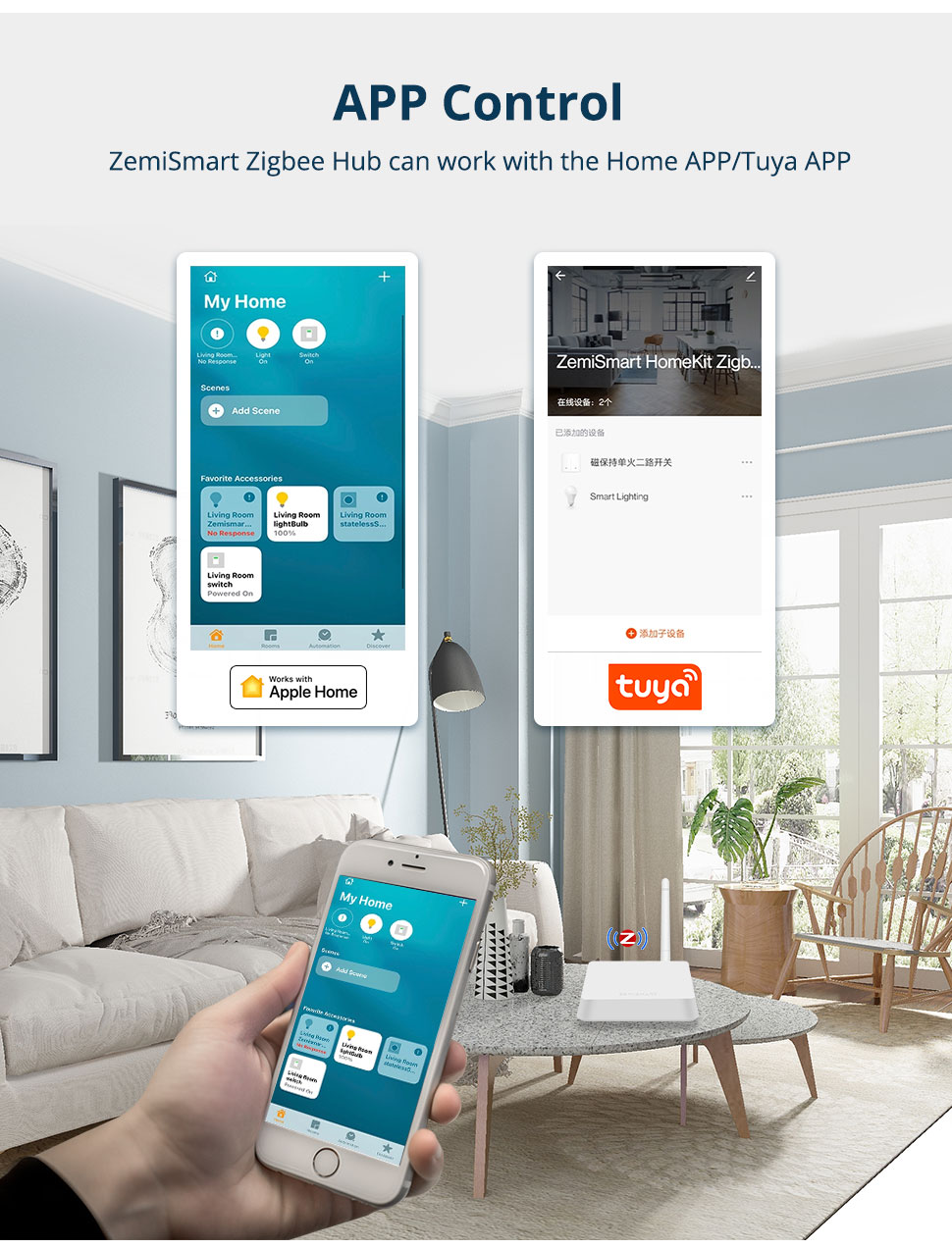 ZemiSmart Zigbee Smarthome Security Center Hub,linkage Tuya Zigbee ...
