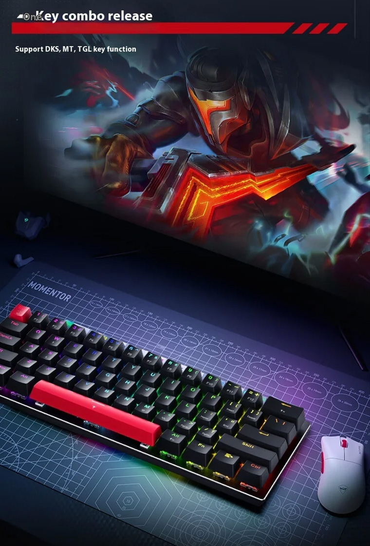 MACHENIKE K500-M61 wired magnetic axis gaming keyboard 8K return rate full key hot swappable RGB ...