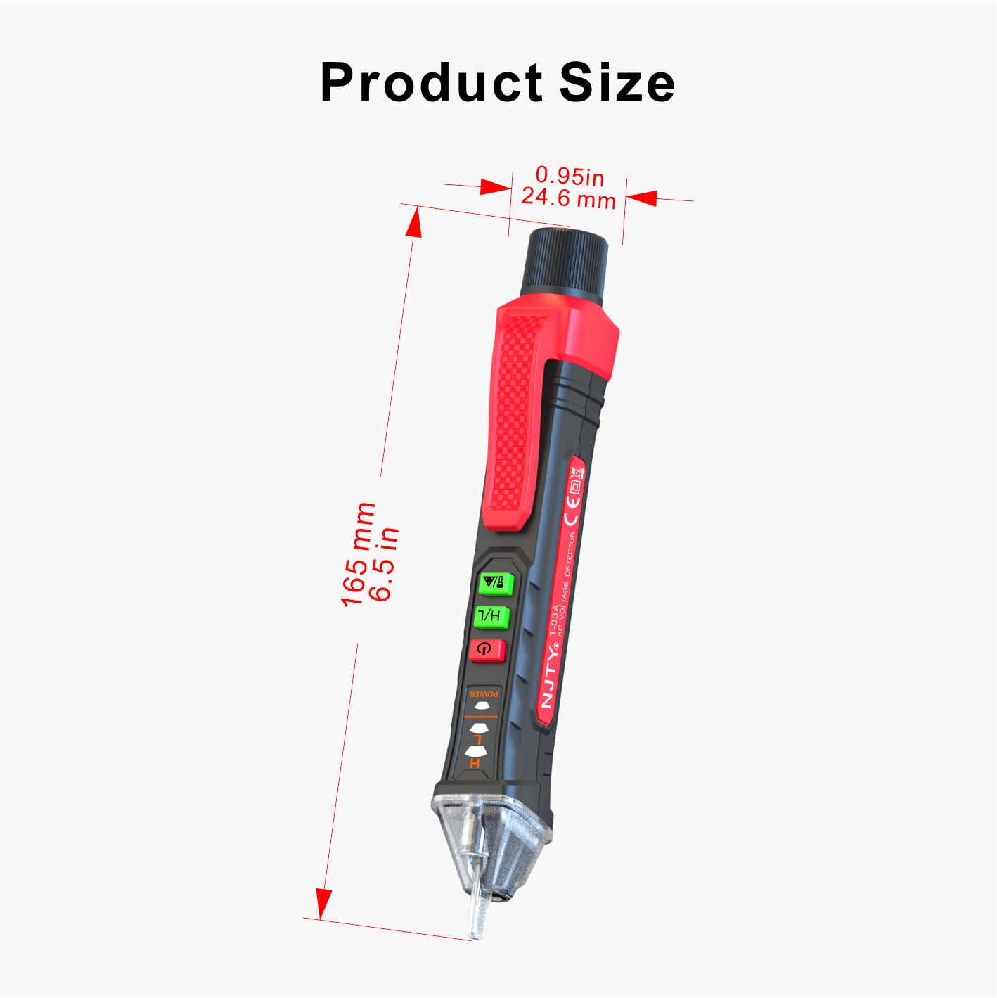 NJTY Non-Contact Voltage Tester - Dual Range AC 12V/48V-1000V Electric ...