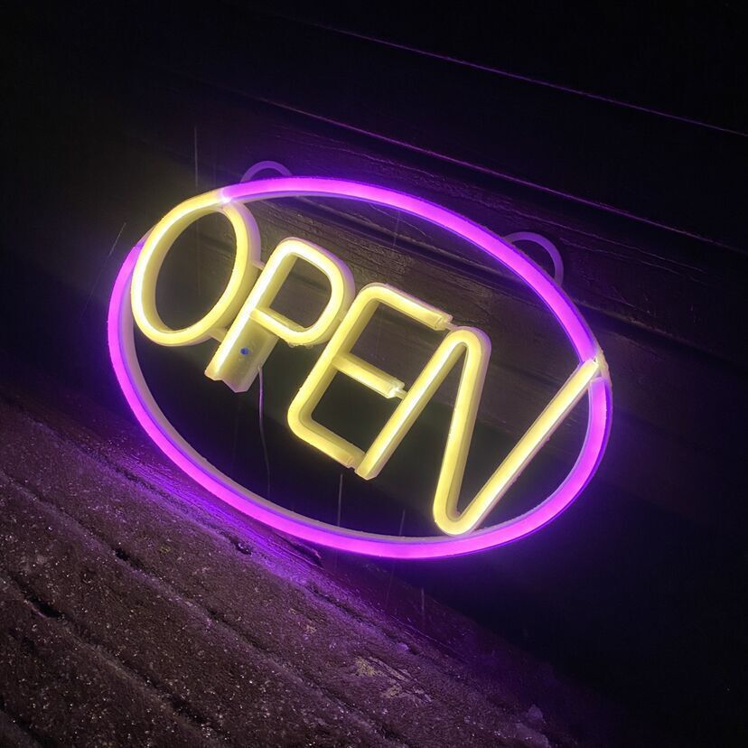 Neon Open Business Sign Led Illuminated Open Letter Lights Pre-Lit Shop ...