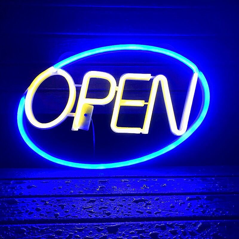Neon Open Business Sign Led Illuminated Open Letter Lights Pre-Lit Shop ...