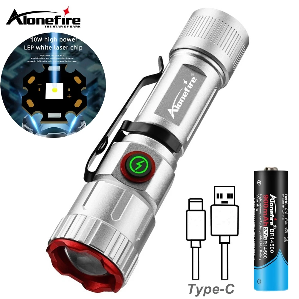 Alonefire X80 Zoom White Beam Light Mini Flashlight Rechargeable ...