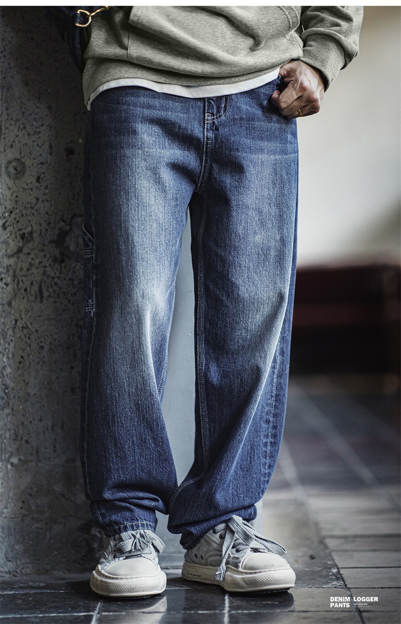 Maden Tooling American Retro White Frosted Logging Jeans Washed Denim ...