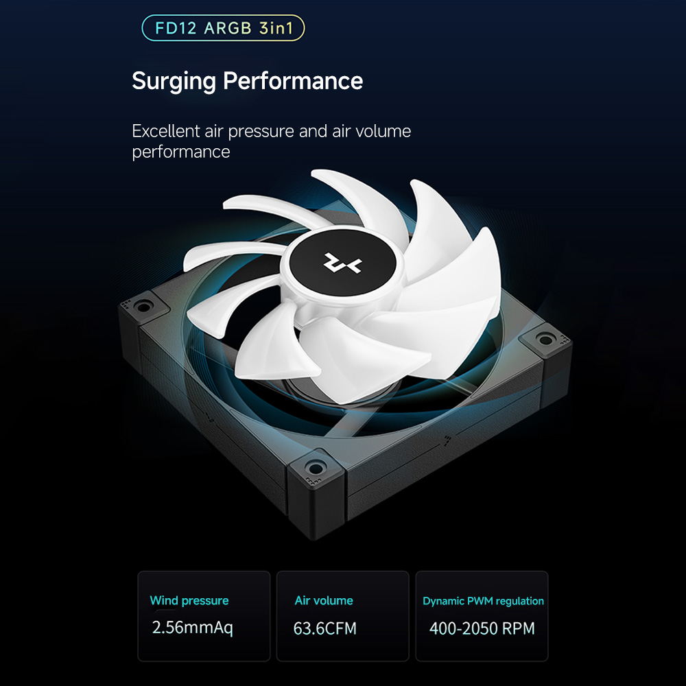 Deepcool FD12 FD14 ARGB CPU Fan 120mm 140mm Single / 3 IN 1 Daisy Chain Second Generation ...