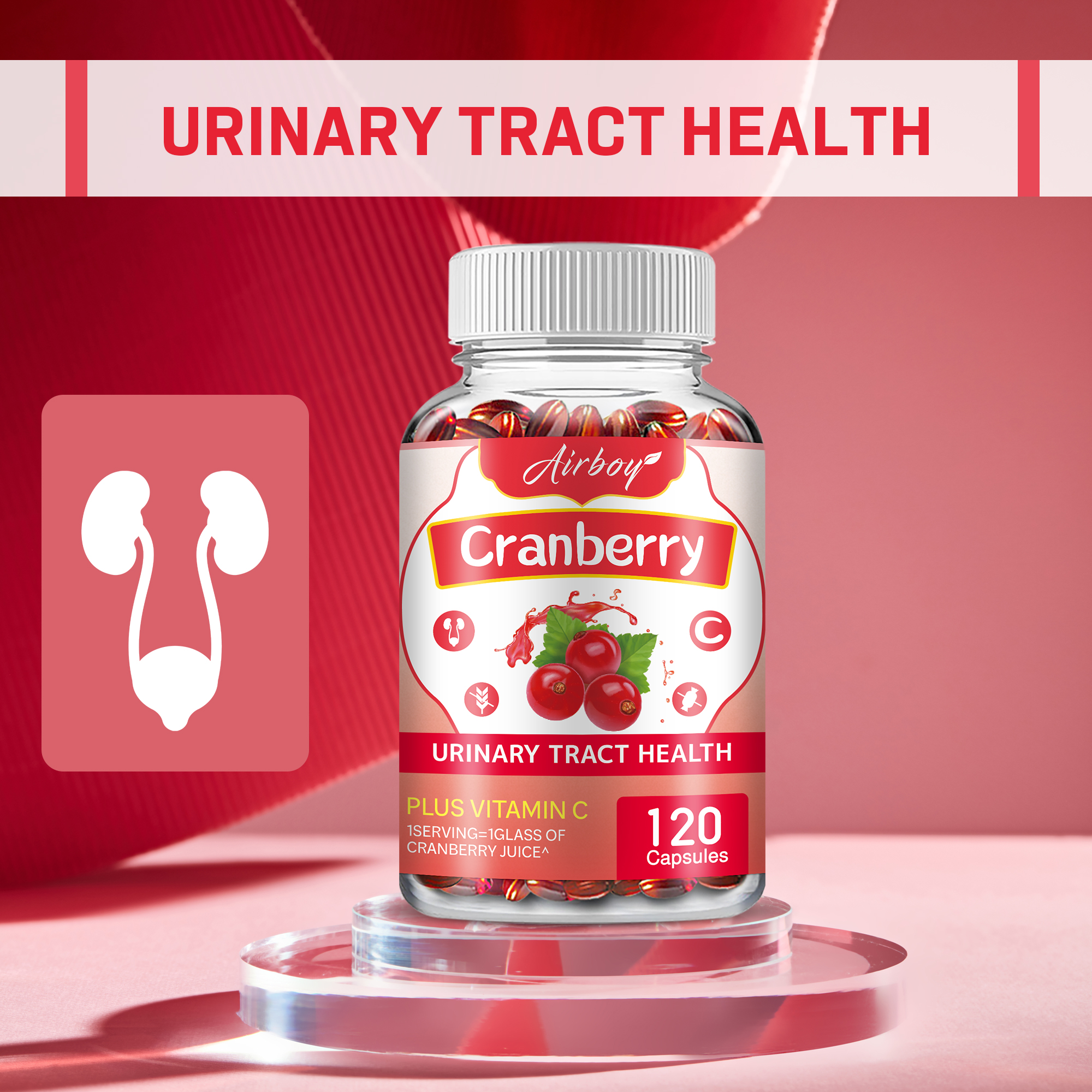 Cranberry - Natural Antioxidant - Highly Absorbed - Immune Health, Uric ...