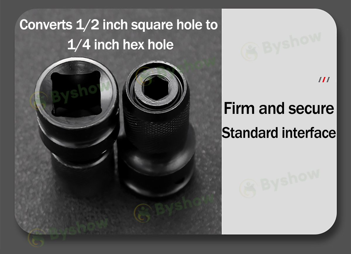【Byshow】1/2" Square to 1/4" Converter Adapter Universal Electric Impact ...