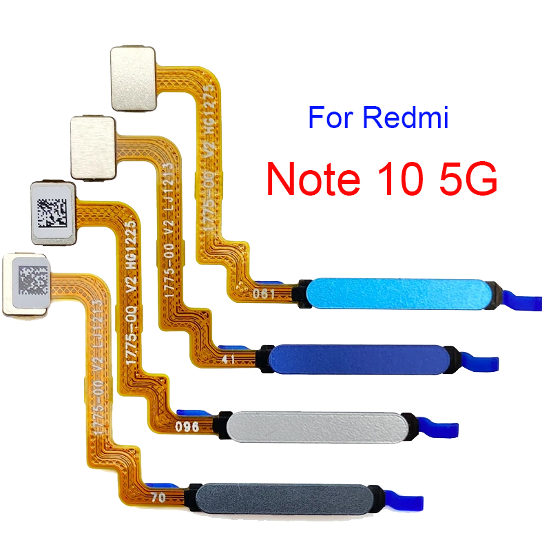 For Redmi Note 10 4G 5G Fingerprint Power Button Flex Finger Print ...