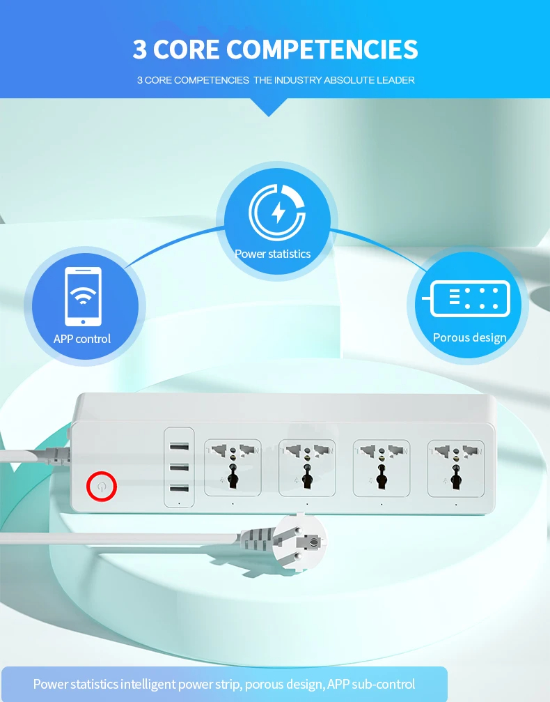 Smart Power Strip WiFi Plug - Smart Outlets Smart Extension Lead 1.8m ...