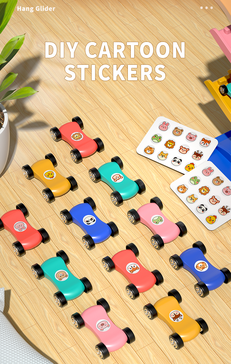 TEMI Children's Toy Car Sliding Track 6 Layer Overspeed Car Toy Set ...