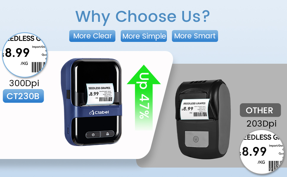 CLABEL 230B HD Portable Label Printer, Sticker Printer For Price, Name ...