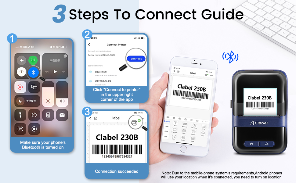 CLABEL 230B HD Portable Label Printer, Sticker Printer For Price, Name ...