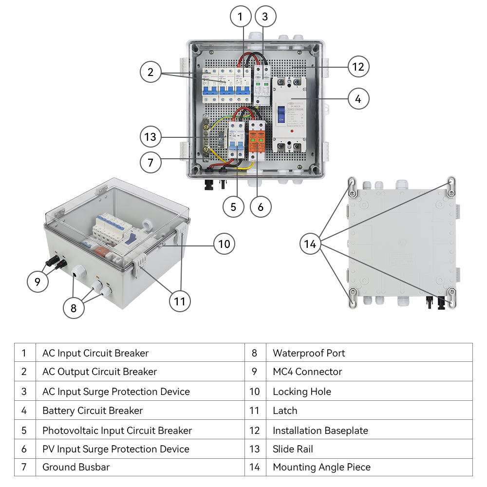 PowMr 10.5x9'' Waterproof Box Only Suit For 6.2KW 48V Hybrid Inverter ...