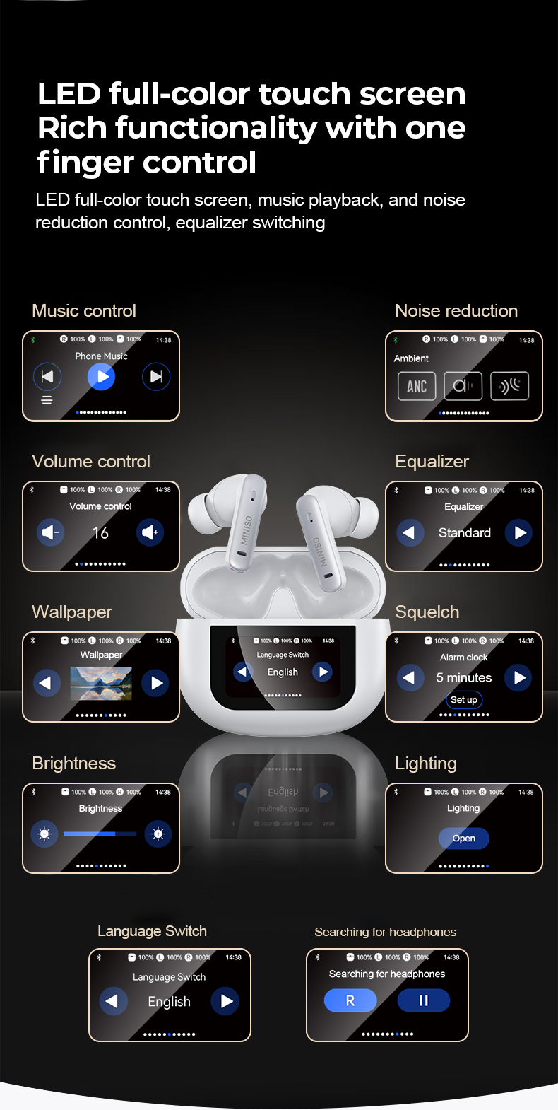 MINISO X25 TWS Wireless Earphone Bluetooth 5.3 Waterproof In-Ear HiFi ...
