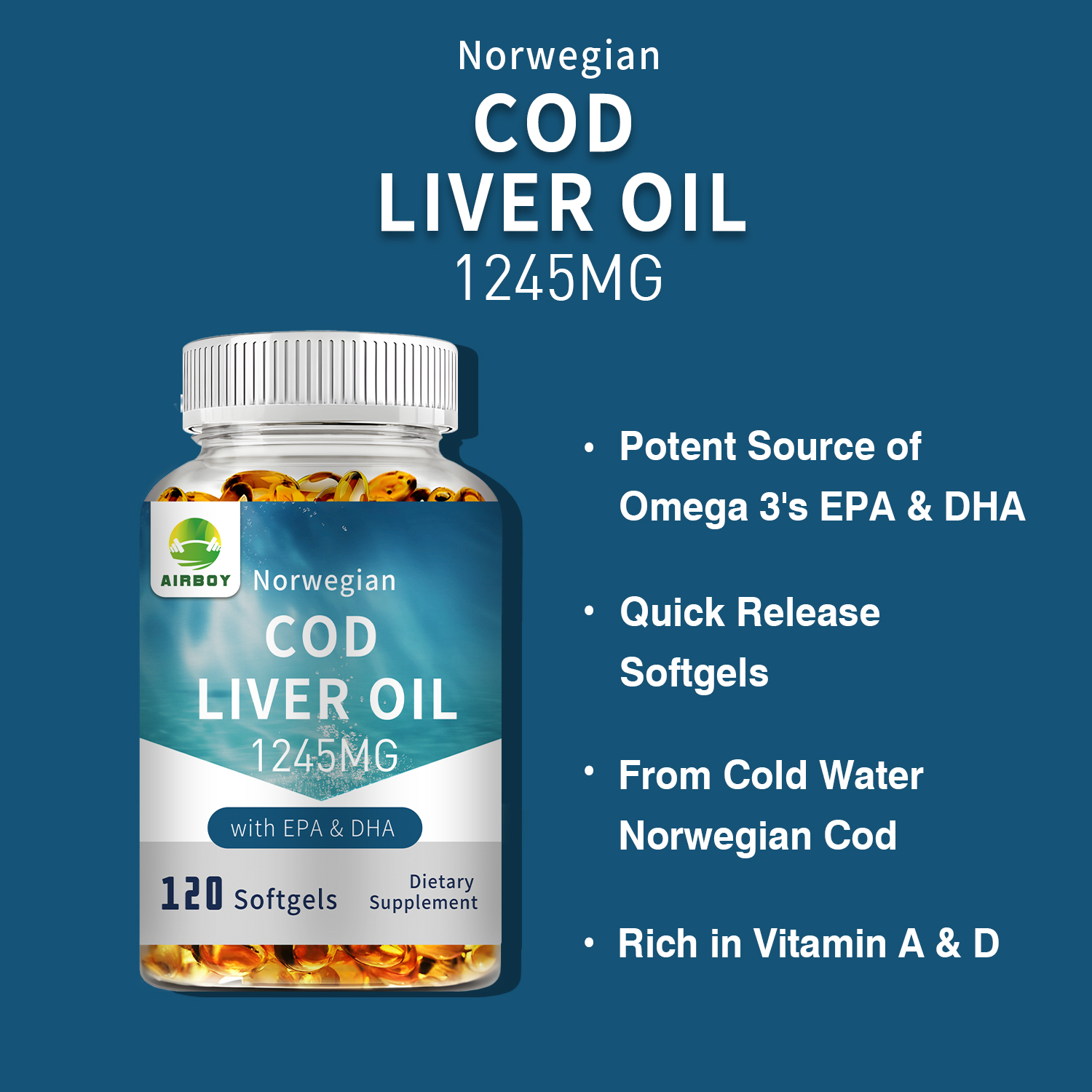 COD LIVER OIL - 1245mg per serving - Highly absorbable - Cognitive ...