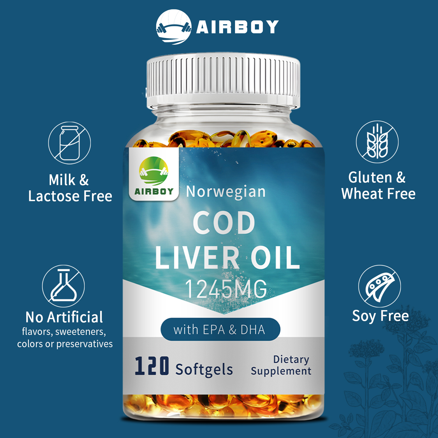 COD LIVER OIL - With EPA & DHA - Natural Antioxidant - Immune Health ...