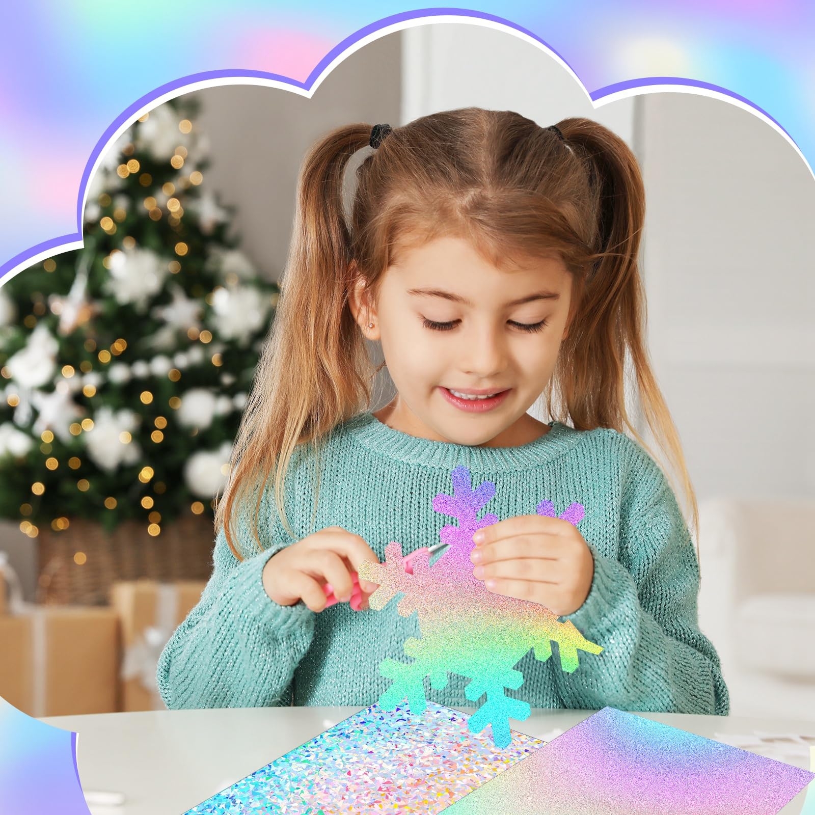 24 Sheets Holographic Cardstock 8.5 x 11, 250gsm/92lb Metallic ...