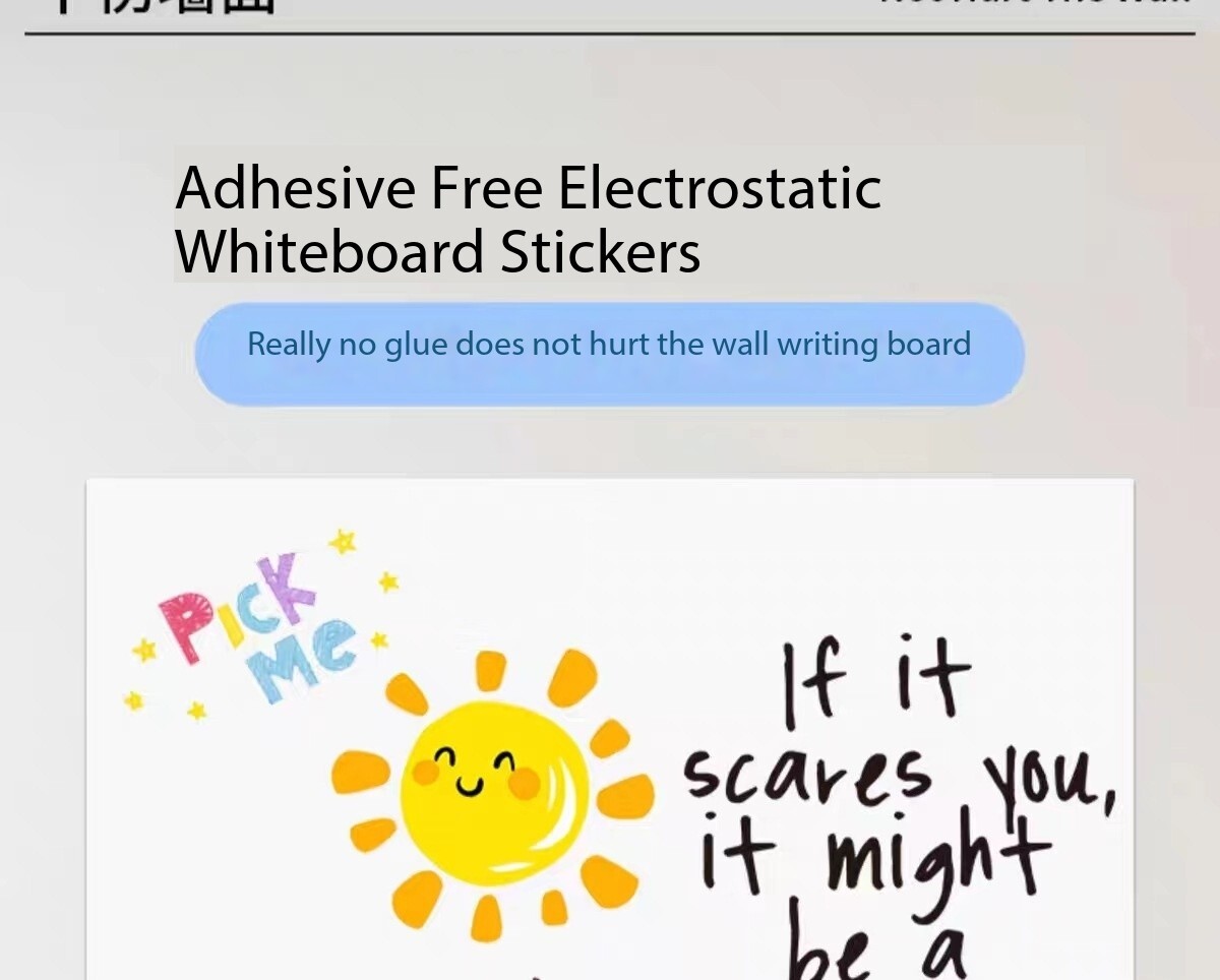 Whiteboard Stickers Self Adhesive DIY Waterproof White/Black Board ...