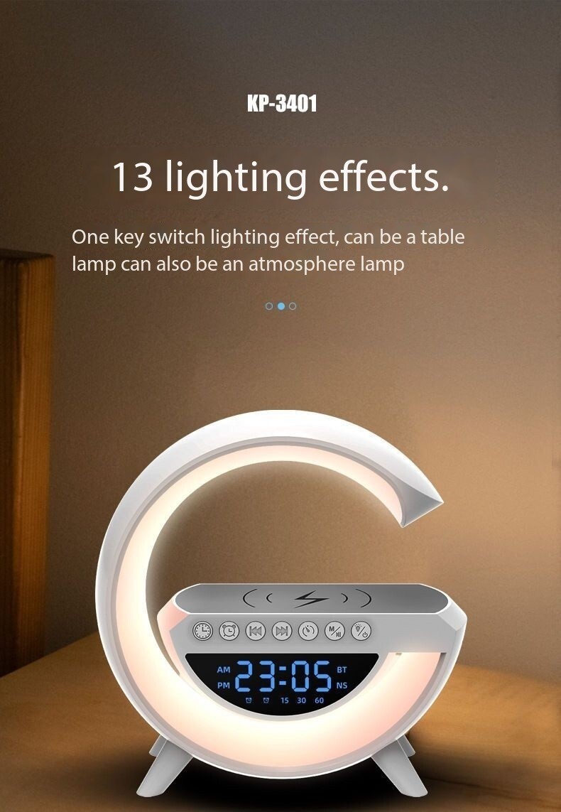 Bt3401 15W Led Atmosphere Light Rgb Wireless Charger Bluetooth Speaker ...