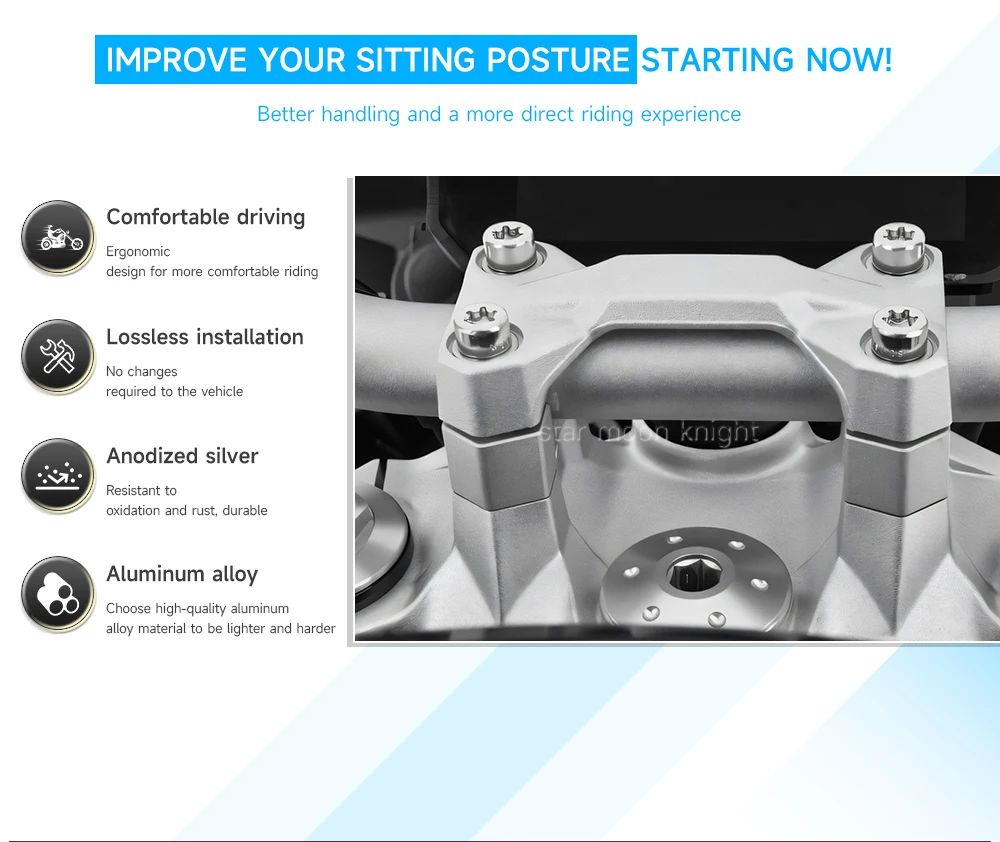 For BMW F900GS F 900 GSA F900 GS Adventure 2023- Handlebar-Risers Clamp ...